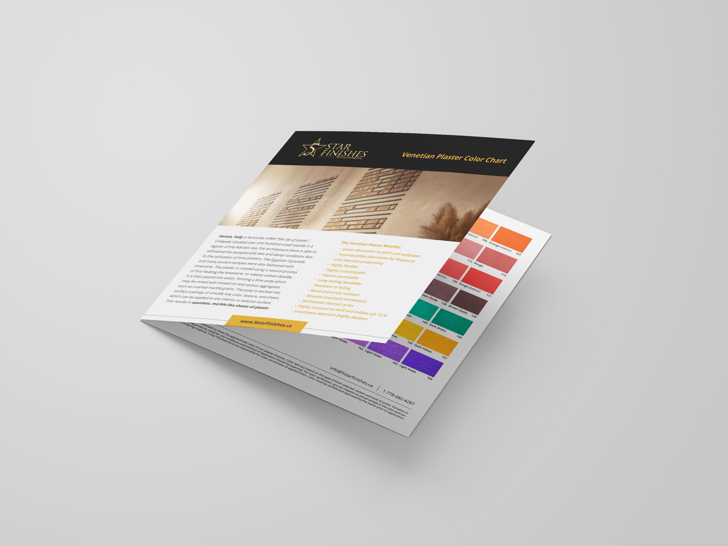 Color Chart and Tints – 5 Star Finishes Ltd